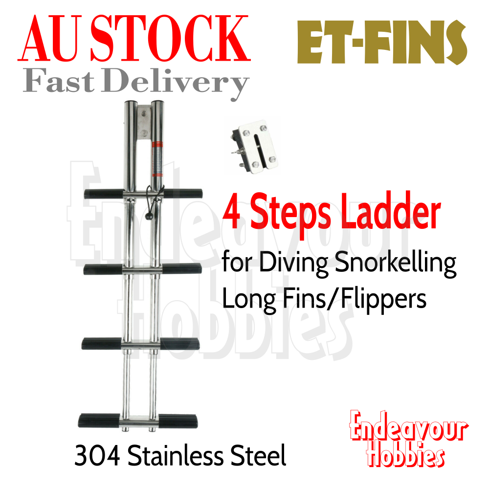 ET-FINS 4 Steps Telescoping Boat Dive Ladder for Diving Spearfishing ...