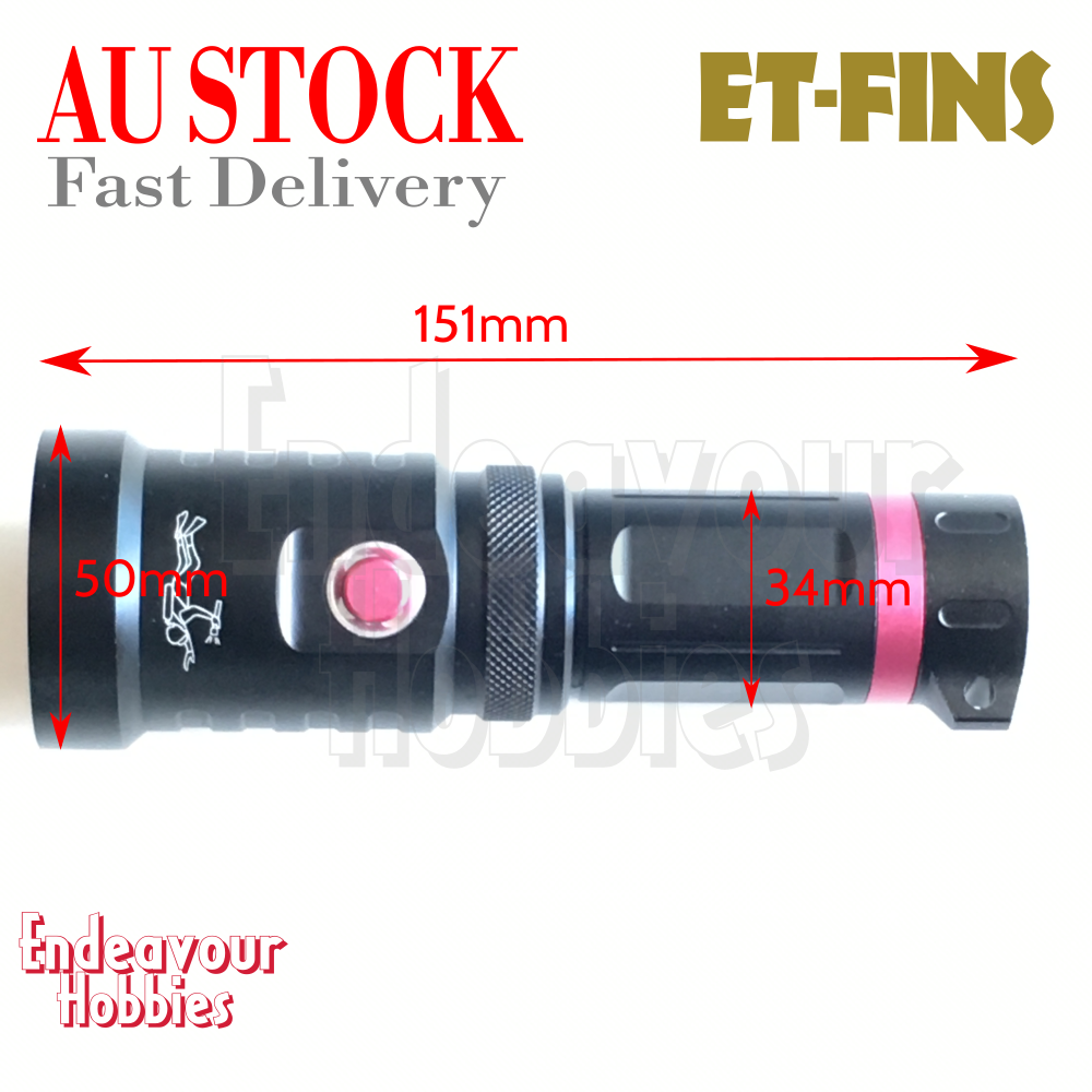 ET-FINS Waterproof P70 LED Scuba Diving Spearfishing Flashlight Torch ...